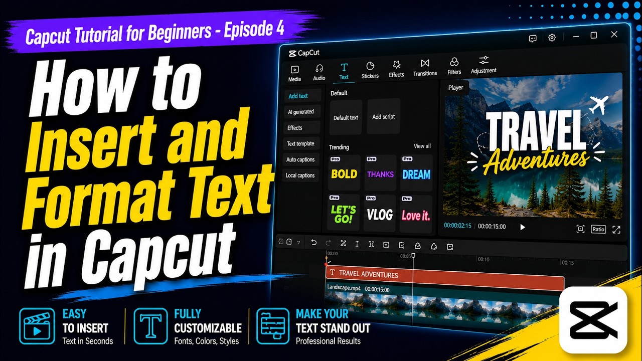 CAPCUT Text Tutorial | Capcut Video Editing Tutorial for Beginners - Episode 4