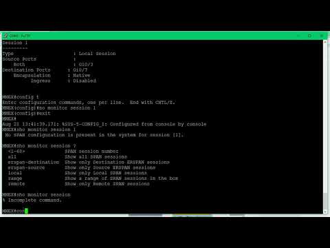 Cisco Switch Port Mirroring / Monitor Port Setup