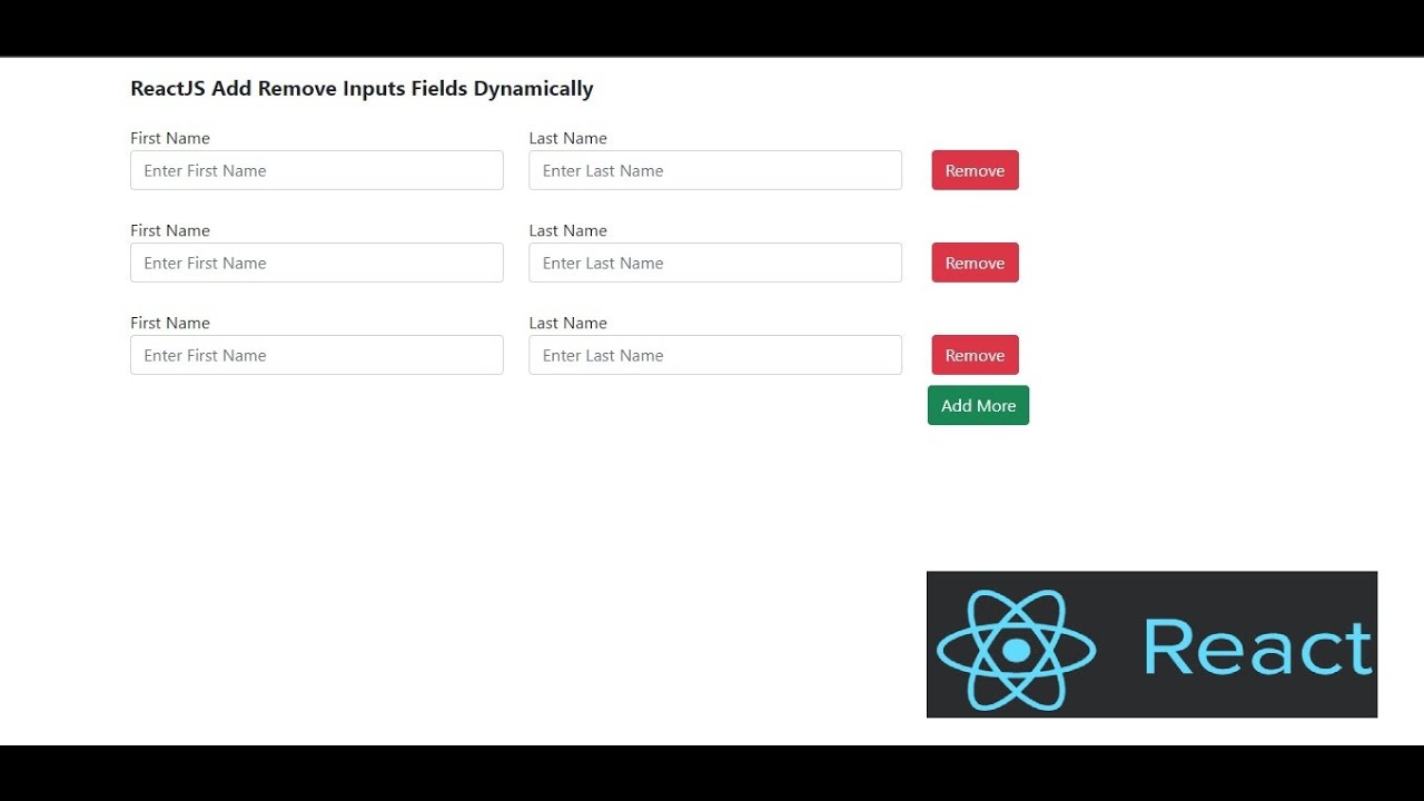 ReactJS Add Remove Inputs Fields Dynamically