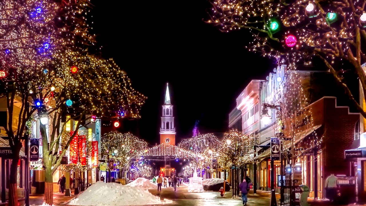 Beautiful street lights video background.