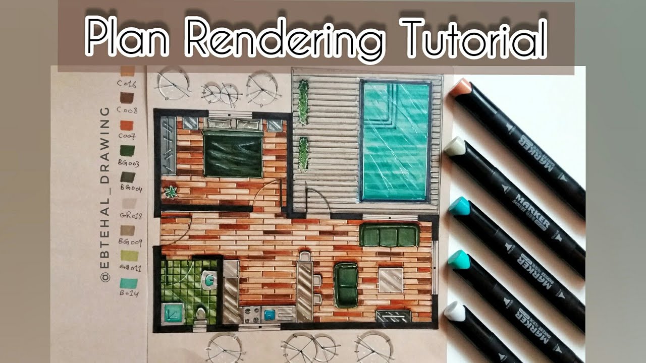 How To Rendering Plan Tutorial / By markers / Step by step