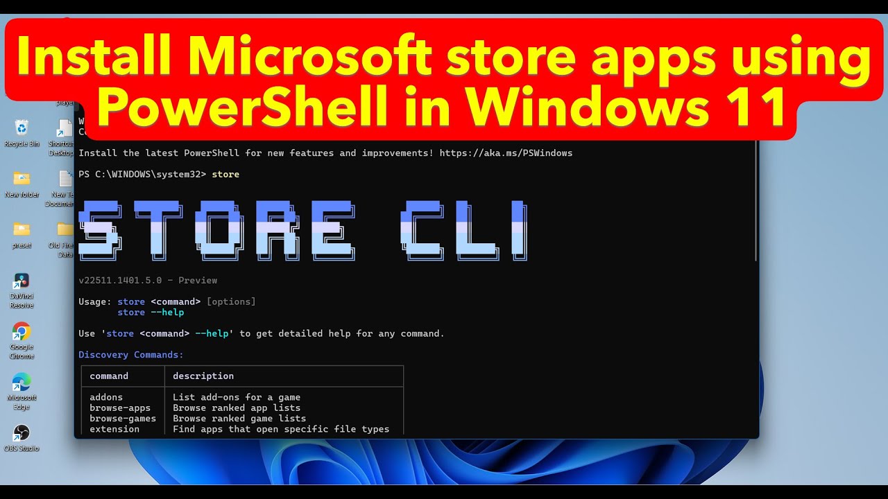 How to install Microsoft store apps using PowerShell in Windows 11