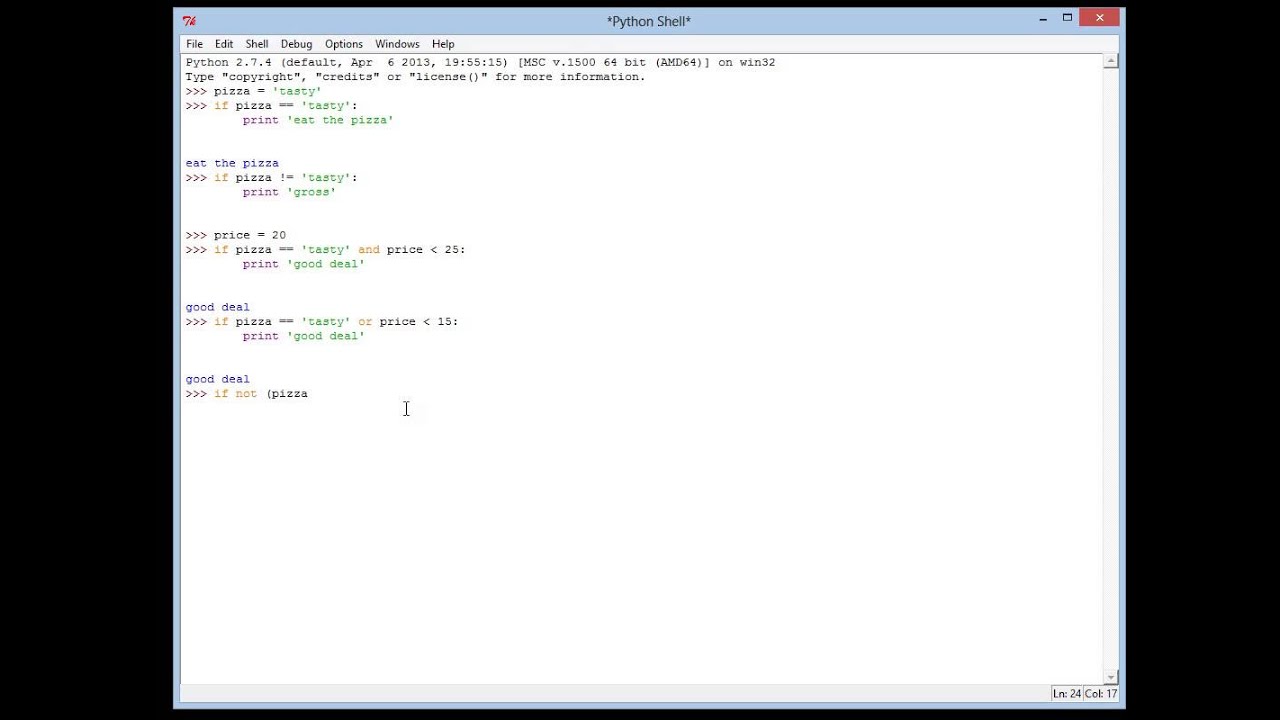 basic python tutorial 10  - boolean, flow control