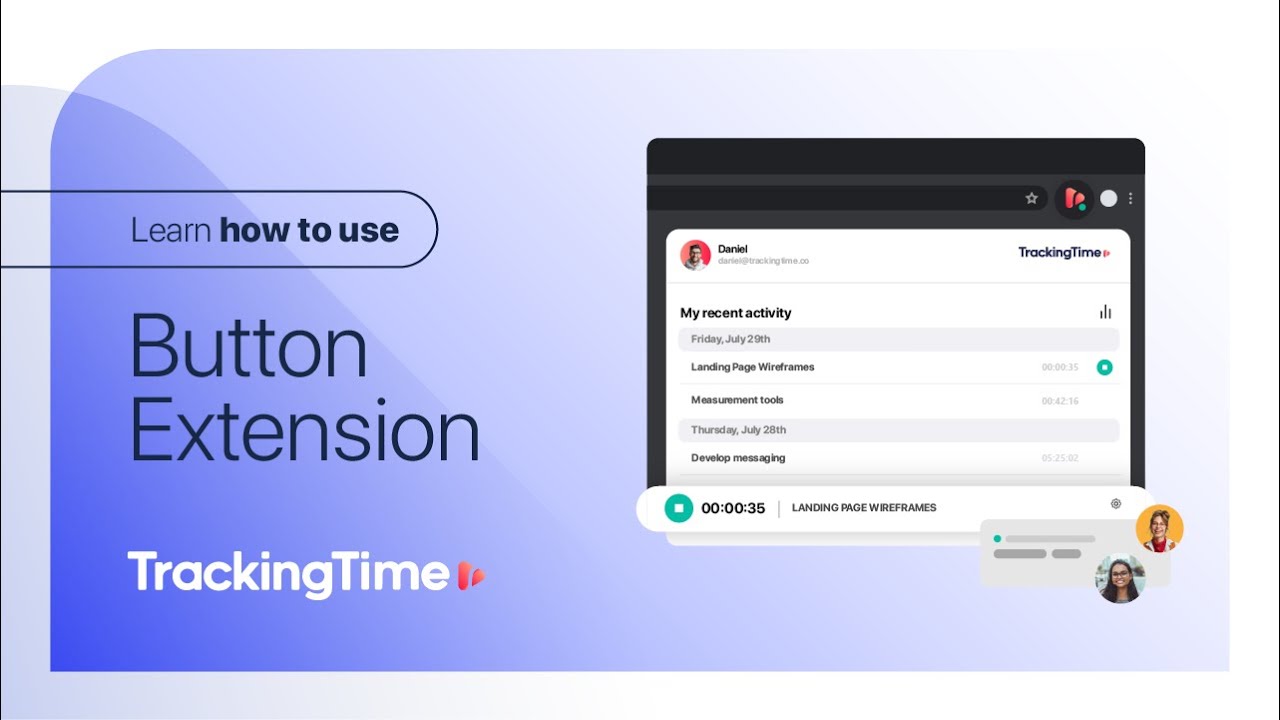 TrackingTime:  Button Extension to Track your Time