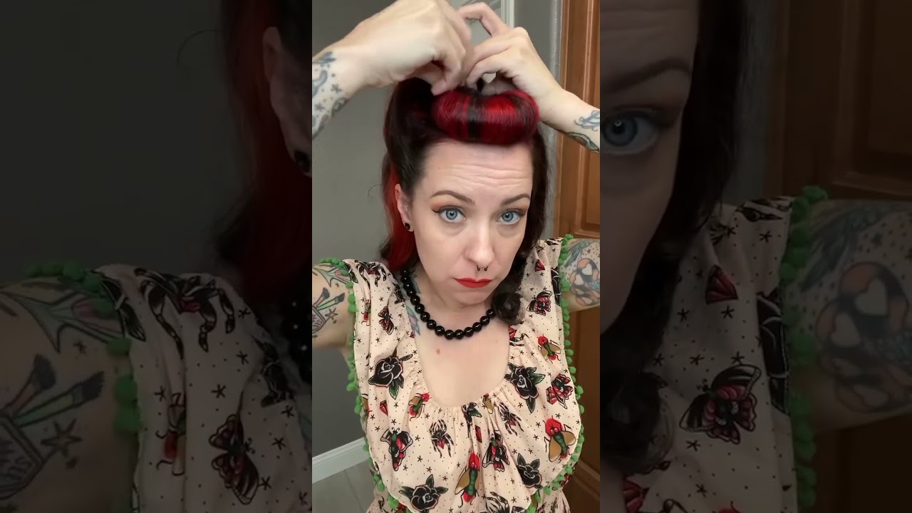 Vintage Style #hair #hairstyle #hairtutorial #tutorial #pinup #quickhairstyle #rockabilly #howto