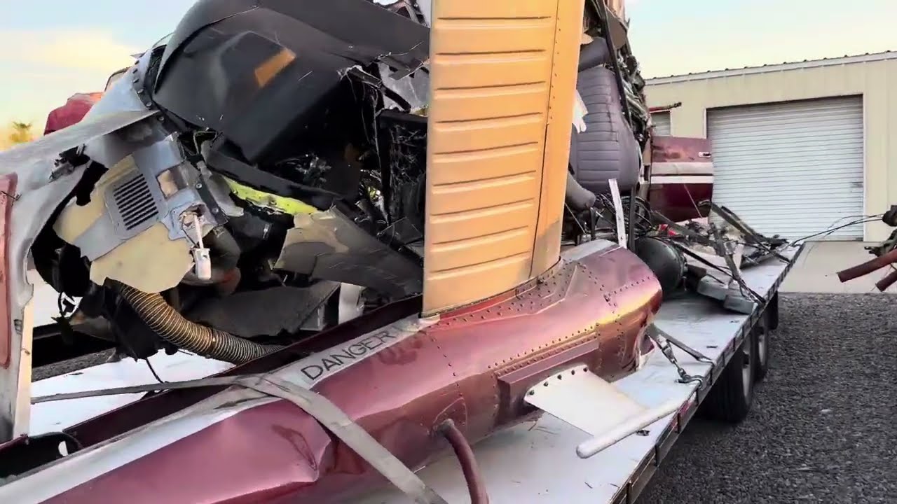 Bell Helicopter crash wreckage, fatal