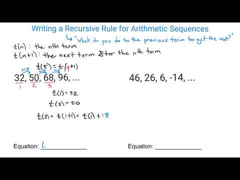 Write a Recursive Rule for an Arithmetic Sequence