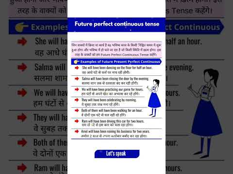 Future Perfect Continuous Tense की पहचान और Examples Hindi to English 🔥