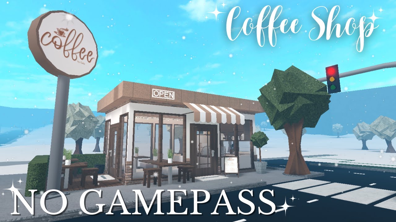 BLOXBURG: NO GAMEPASS TOWN (Part 3: Coffee Shop) *SMALL PLOT*| Roblox