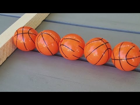 Bouncing Balls Experiment, ASMR Reverse video + Lego Train Senya Toys