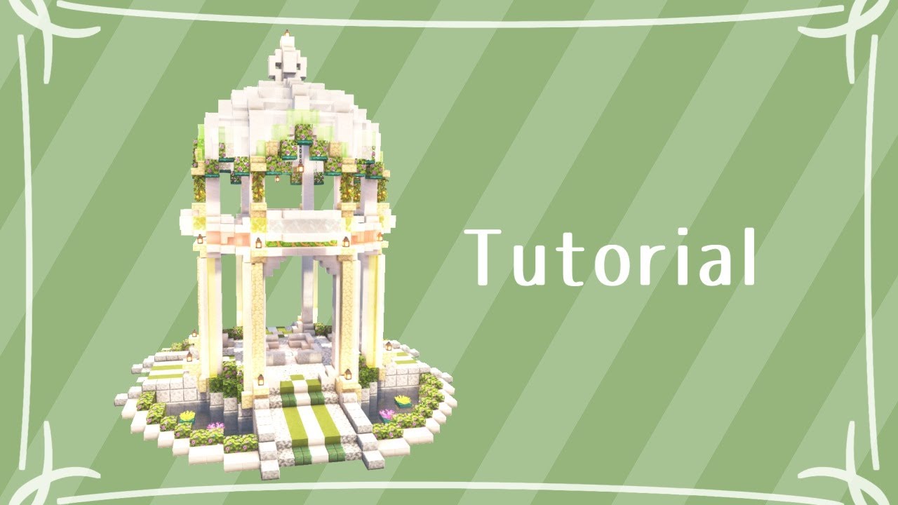 Minecraft: Gazebo Build Tutorial ≫ Spawn Point - Cute Quartz Design