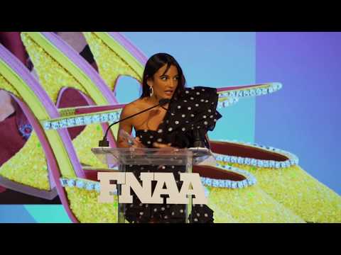 Amina Muaddi Accepts Designer of the Year Award | Footwear News