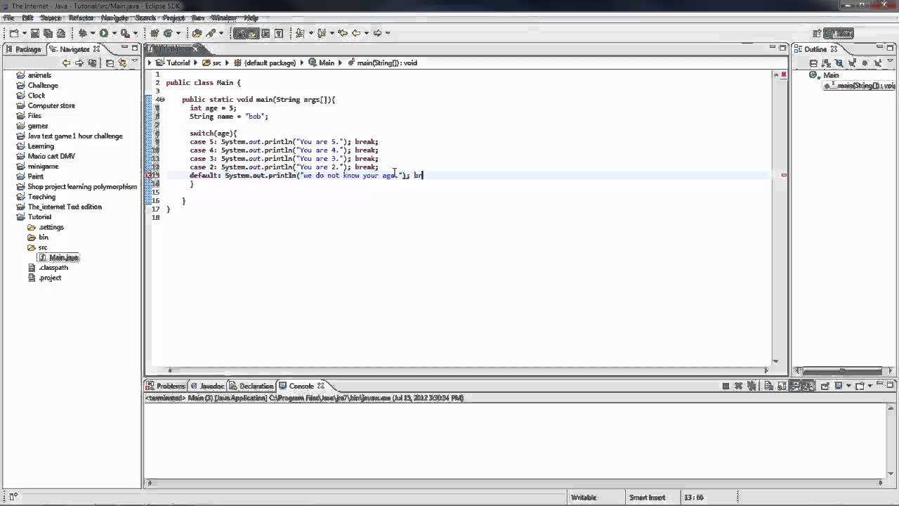 Java tutorial #5 Switch statements and comments