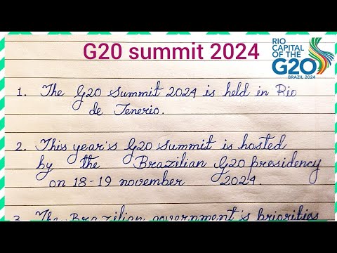 5 lines on G20 summit 2024 | short essay on G20 summit | G20 summit 2024