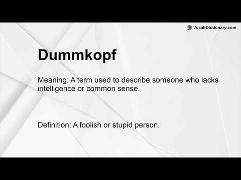 Dummkopf Meaning