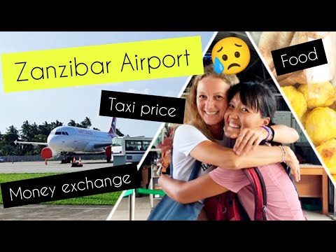 Zanzibar International Airport. Arrivals and Departures, Money Exchange, SIM card, taxi, local food.