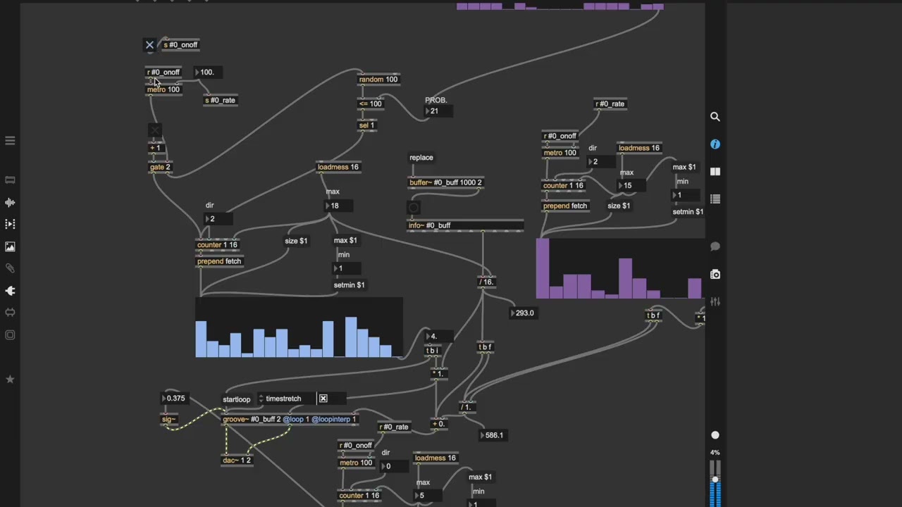 max/msp improv: single [groove~] & sequencers