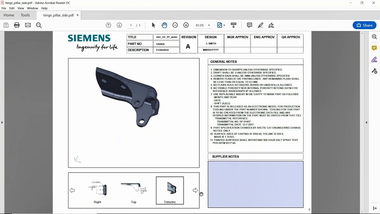 NX Technical Data Package - PMI