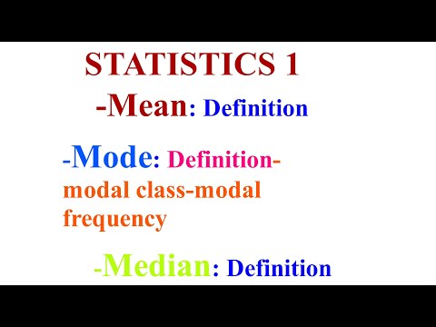 STATISTICS 1, DEFINITION OF MEAN MODE MEDN