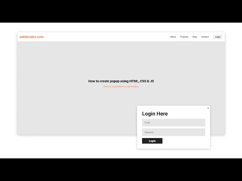 Popup Form | using HTML, CSS & Js