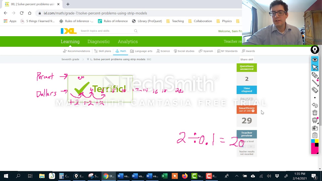 IXL - Solve percent problems using strip models