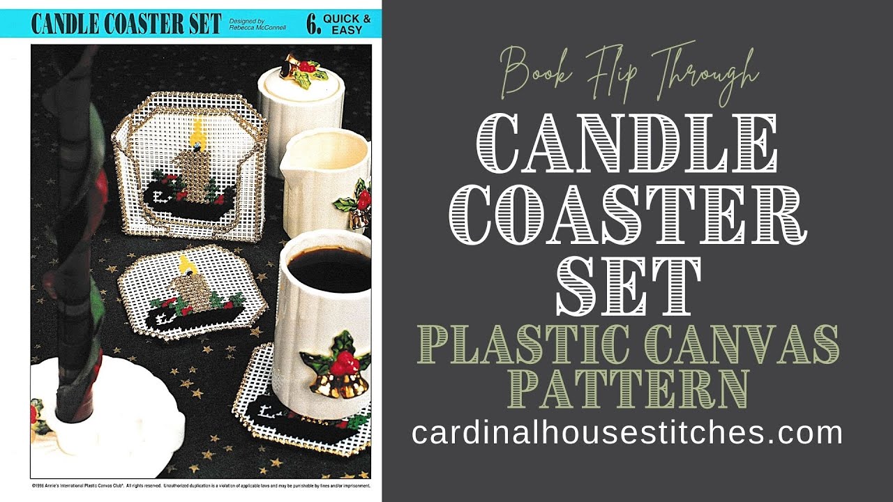 Candle Coaster Set Plastic Canvas Pattern Book Flip Through Video