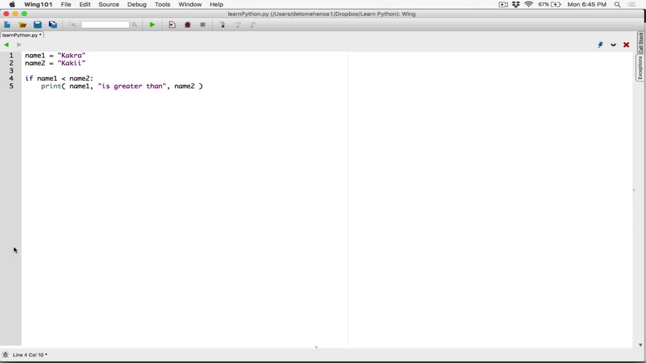 52. Comparing Strings - Learn Python