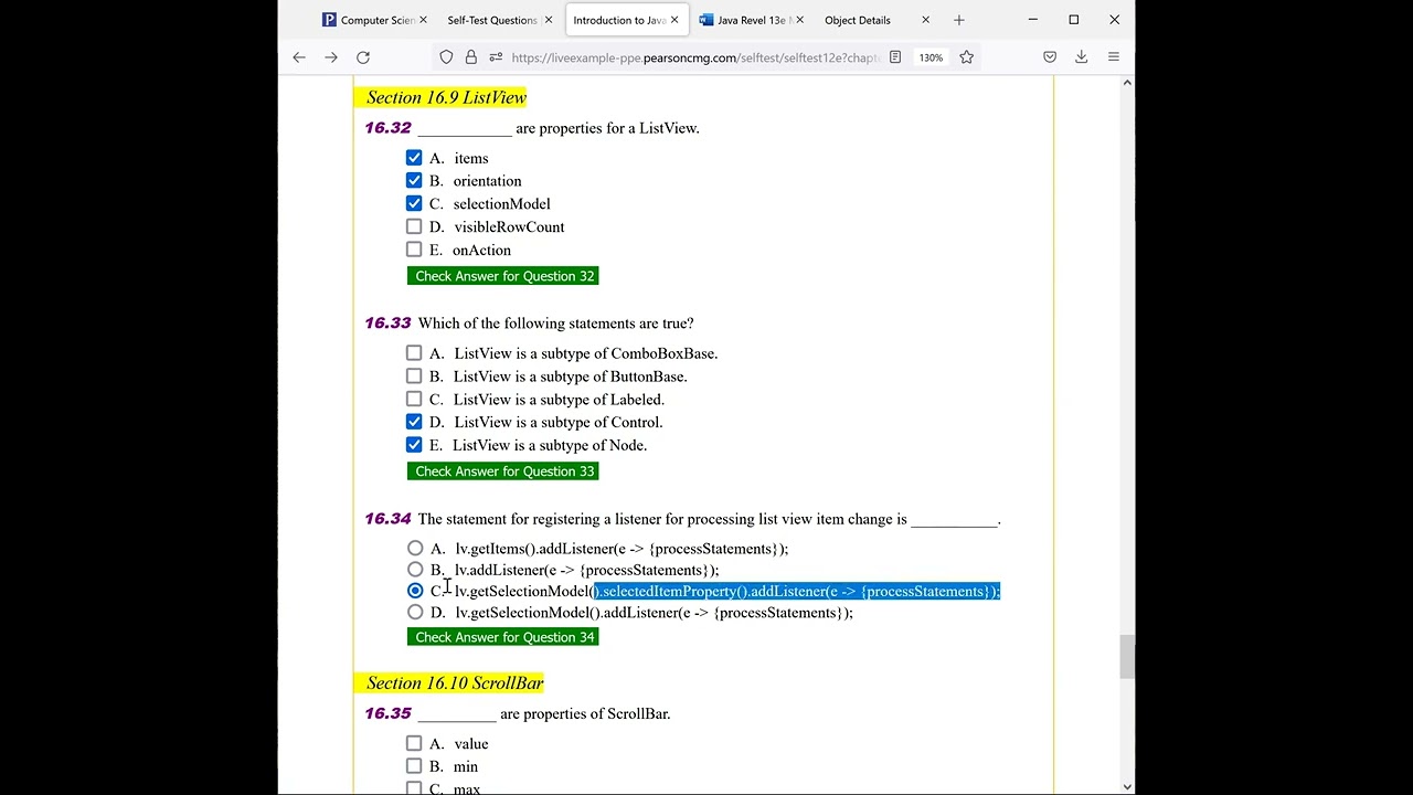Daniel Liang Java Chapter 16 Multiple Choice Questions Part 2