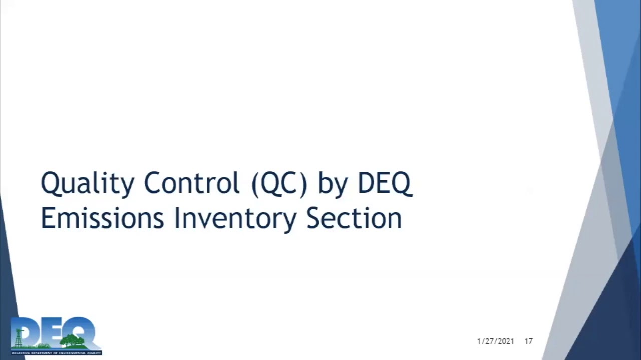 Emissions Inventory Training: 2021 Data Validation and Quality Control