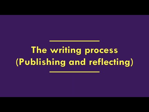 The writing process or process of writing: Publishing and reflecting