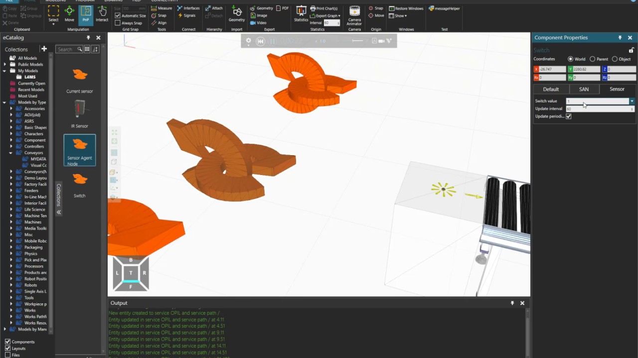 Simulating Sensor Agent Node inside Visual Components  | L4MS