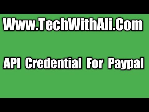 API Credentials for paypal