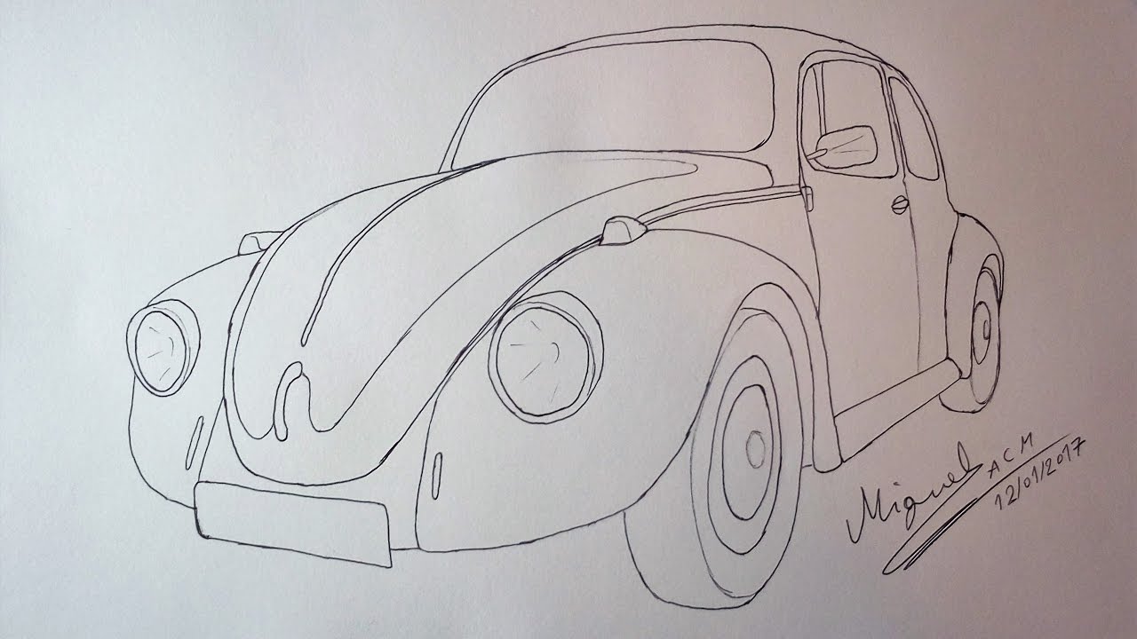 Desenhando Volkswagen 1300 CAROCHA