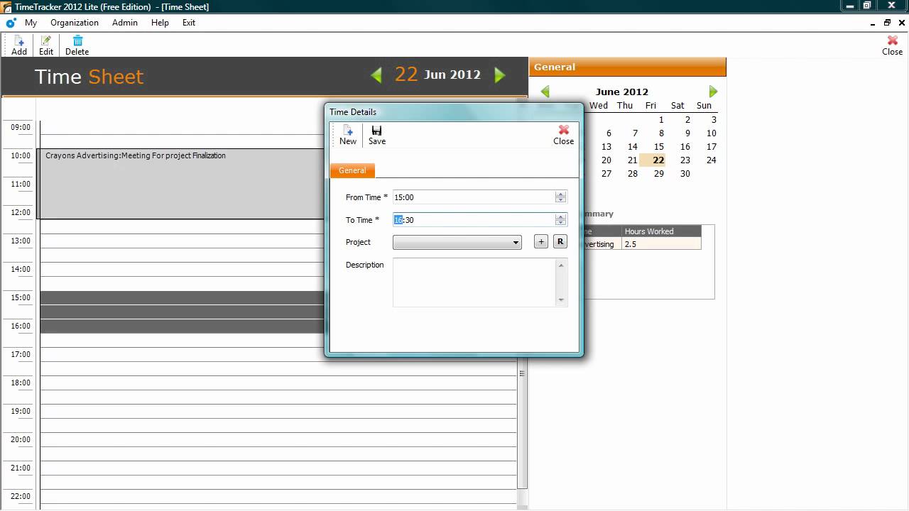 TimeTracker Lite : Free Project Time-sheet Software