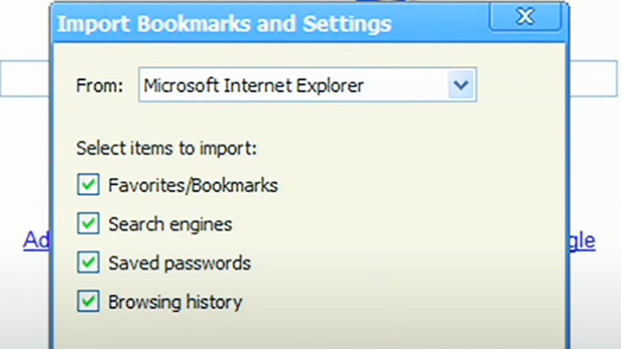 Importing settings
