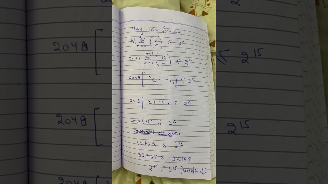 Coding Theory | Showing binary code is perfect code | #examrevision #previoupapers