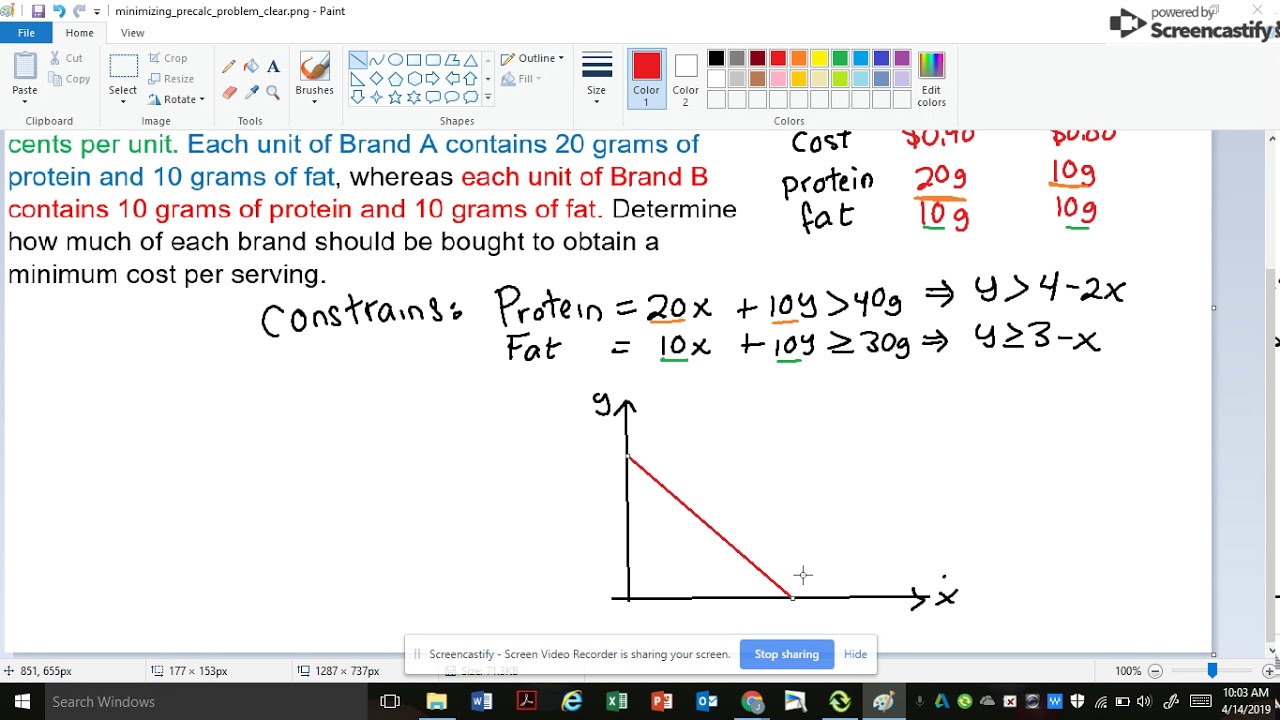 Using graphs for an optimization problem