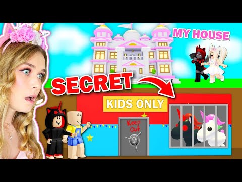 Our KIDS Built A *SECRET* Base Under My HOUSE In Adopt Me! (Roblox)