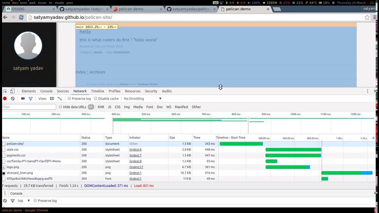 pelican tutorial Part-3 Deployment (github gh-pages)