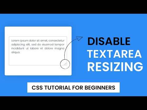 Disable Resizing Of The Textarea | Quick CSS Tutorial For Beginners