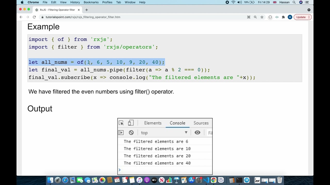 RXJS Operators Tutorial - The Filter Operator - Essential RXJS operators - RXJS tutorial