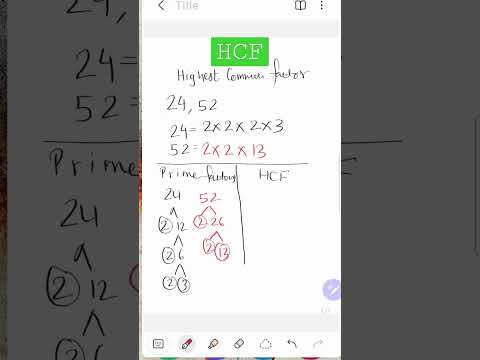 HCF / GCF (Highest common factor)