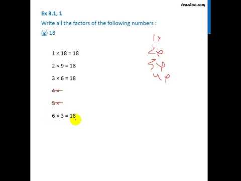 Ex 3.1, 1 (g) - Write all the factors of 18 - Class 6 - Teachoo