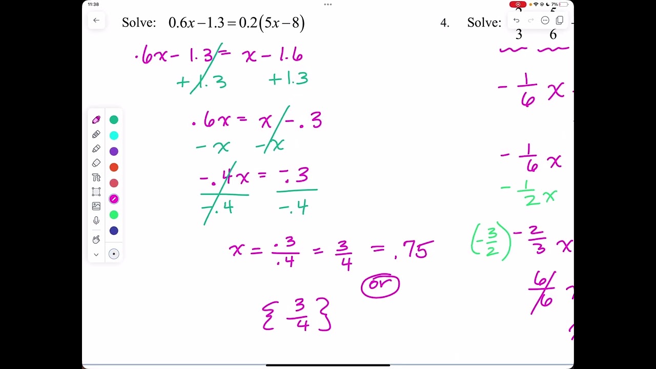 1.1 Linear Equations and Rational Equations