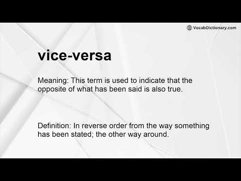 vice versa Meaning