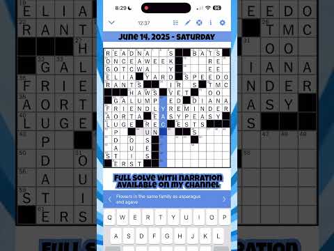 NYT X-Word 6/14/25 #nytcrosswordanswers #crosswordpuzzles