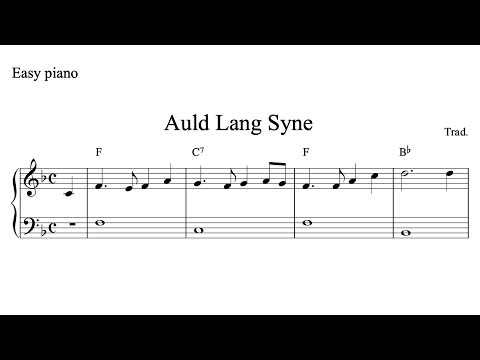Auld Lang Syne - Easy Piano Sheet Music (Free PDF score)