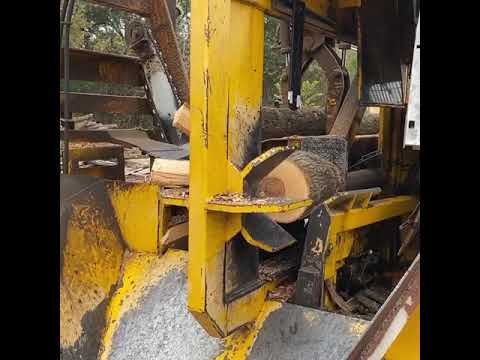 Firewood processor in action