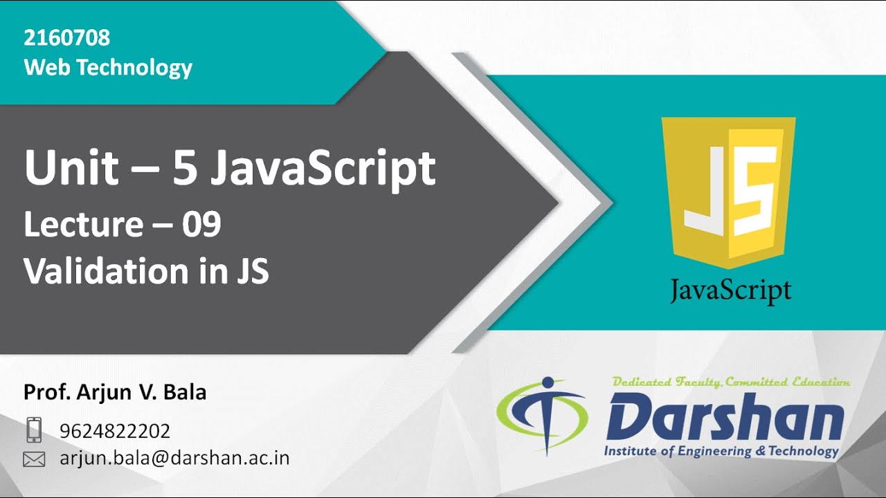 Unit 5: Validation using JavaScript