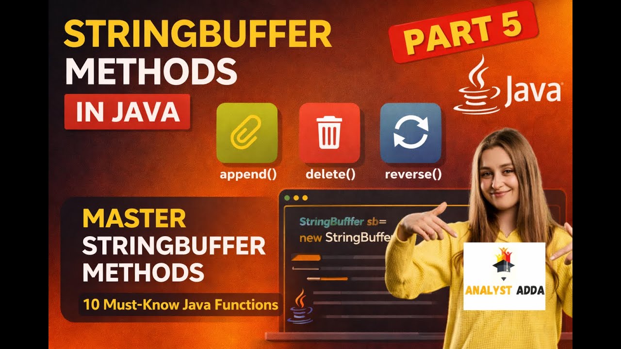 Top 10 StringBuffer Methods in Java 🔄 | append(), replace(), reverse(), capacity() & more